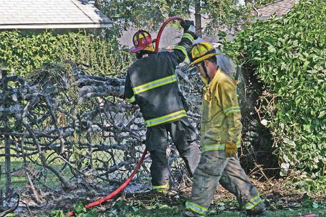 Blaze destroys ivy laden fence by Hildebrand Park - Manteca Bulletin