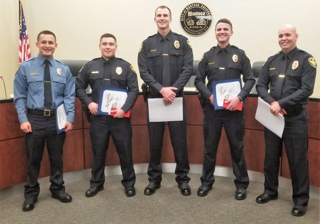 Manteca Police swears in 5 new officers - Manteca Bulletin