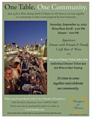 ‘One Table: One Community’ event tickets being sold - Ceres Courier