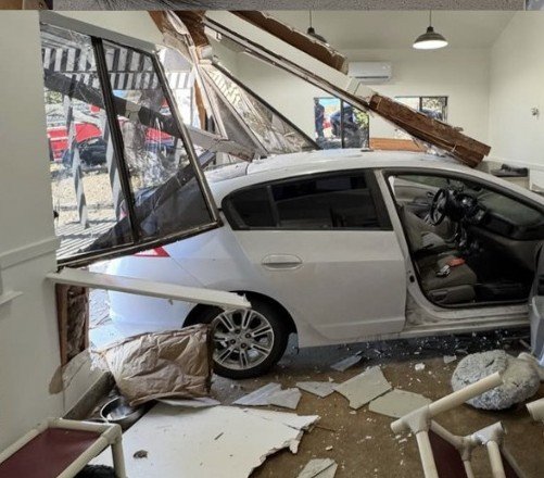 Car crashes through ASTRO; damage to facility extensive - Escalon Times