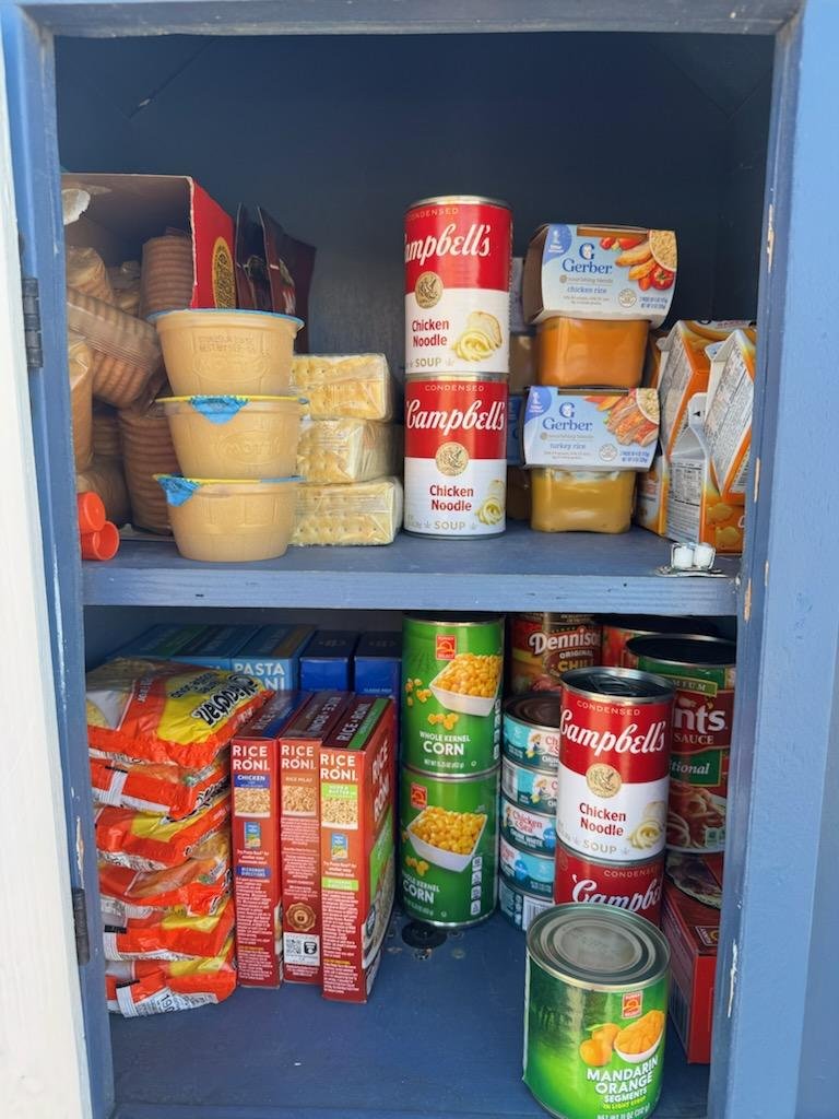 Lackey coverts her ‘little free library’ into mini pantry - Manteca ...