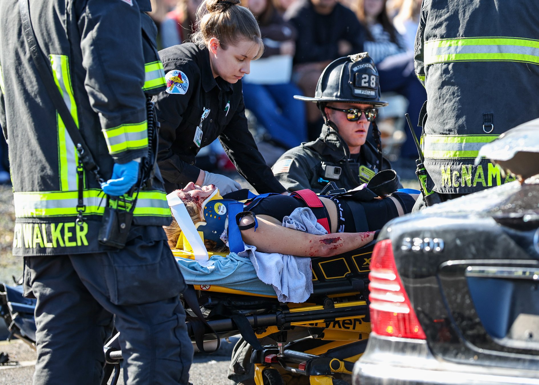 Mock crash scene drives home sobering statistics - Oakdale Leader
